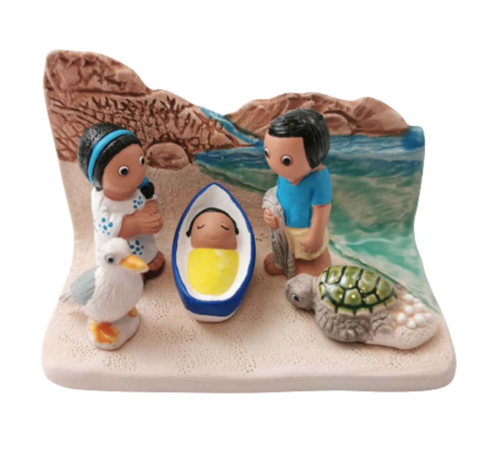 MINI CRECHE DU MONDE CERAMIQUE COSTA RICA 8X7CM L - Articles Religieux