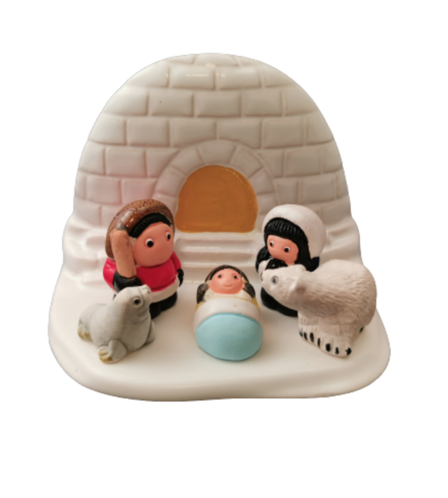 MINI CRECHE DU MONDE CERAMIQUE GROENLAND 8X7CM L - Articles Religieux