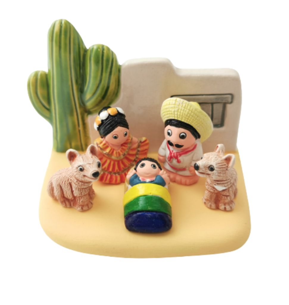 MINI CRECHE DU MONDE CERAMIQUE MEXIQUE 8X7CM L - Articles Religieux