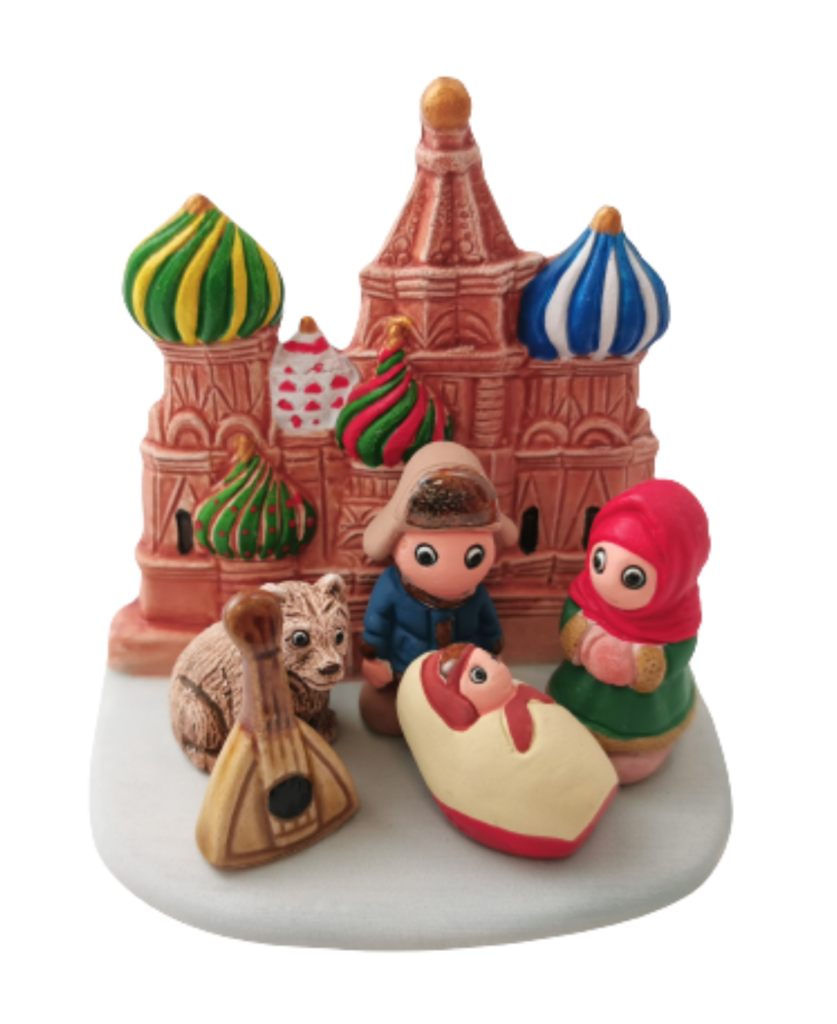 MINI CRECHE DU MONDE CERAMIQUE RUSSIE 8X7CM L - Articles Religieux