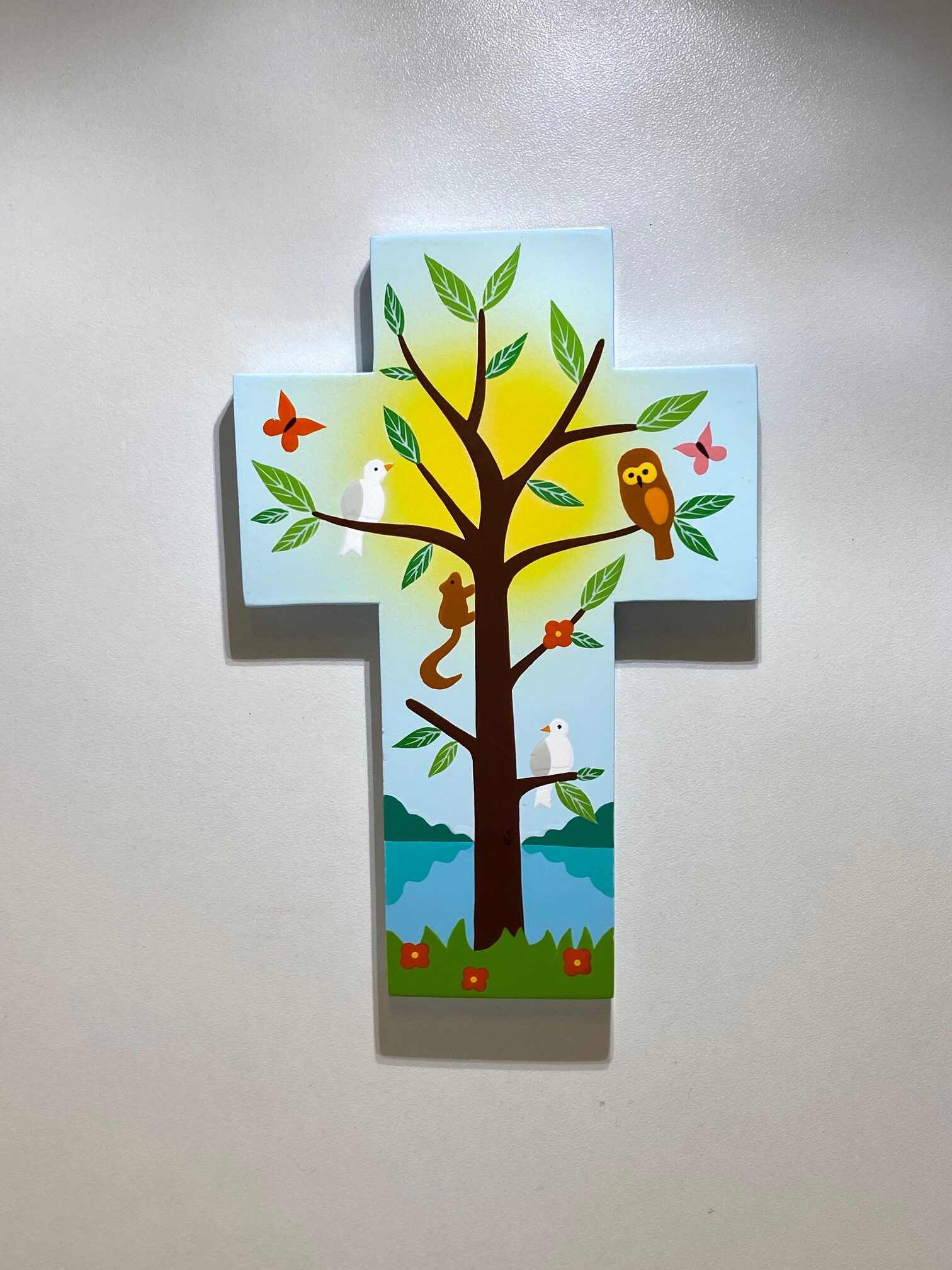 CROIX BOIS ARBRE DE VIE OISEAUX – Chretien