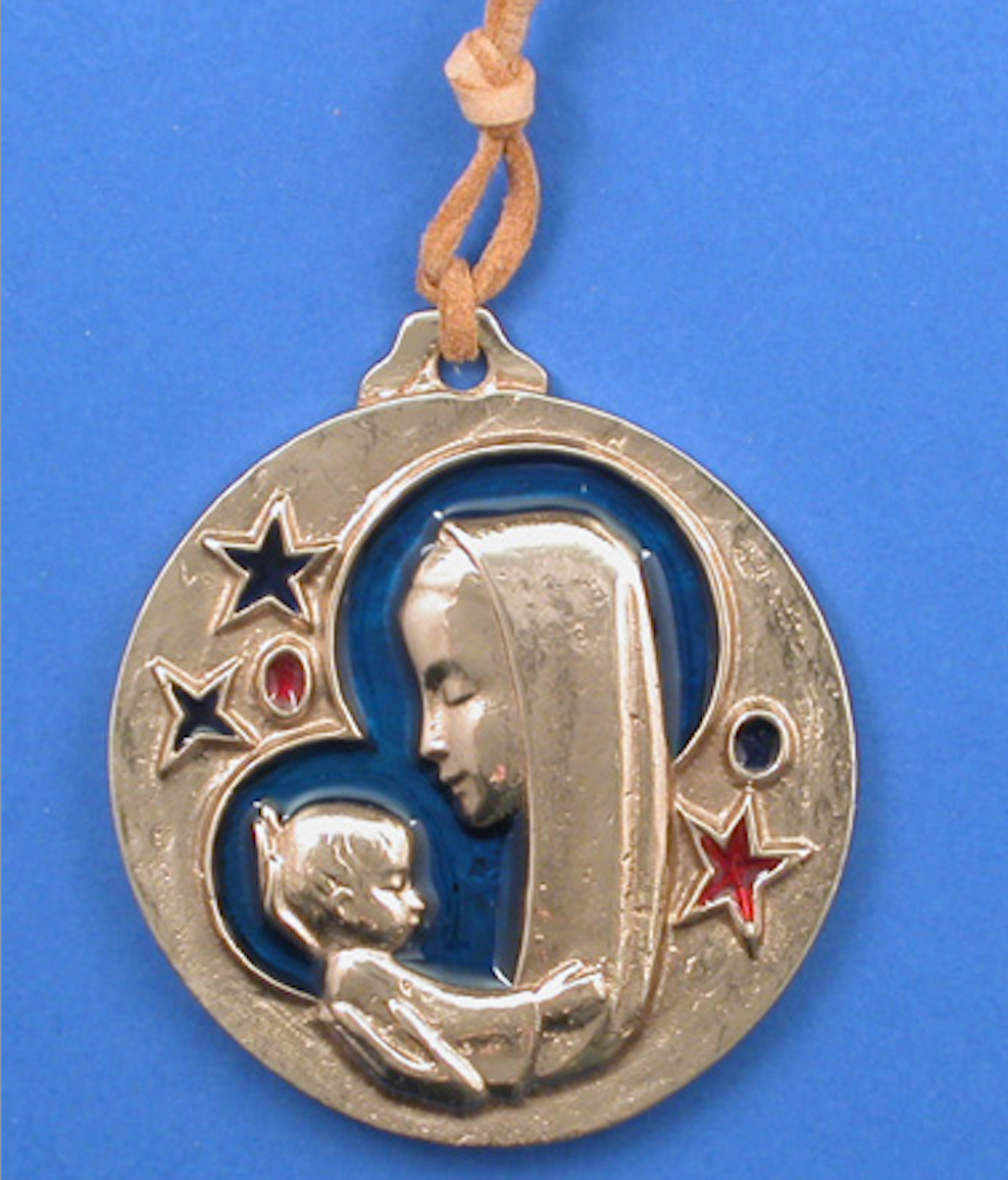 MEDAILLON BRONZE MARINE ROUGE VIERGE – Chretien