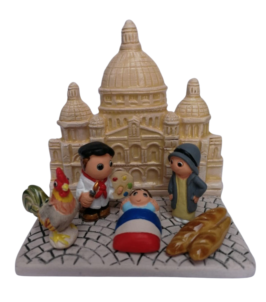 MINI CRECHE DU MONDE CERAMIQUE MONTMARTRE 8X7CM - Articles Religieux