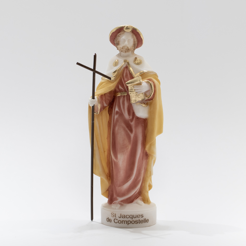 STATUE ST JACQUES DE COMPOSTELLE ALBATRE 17CM – COULEUR - Articles ...