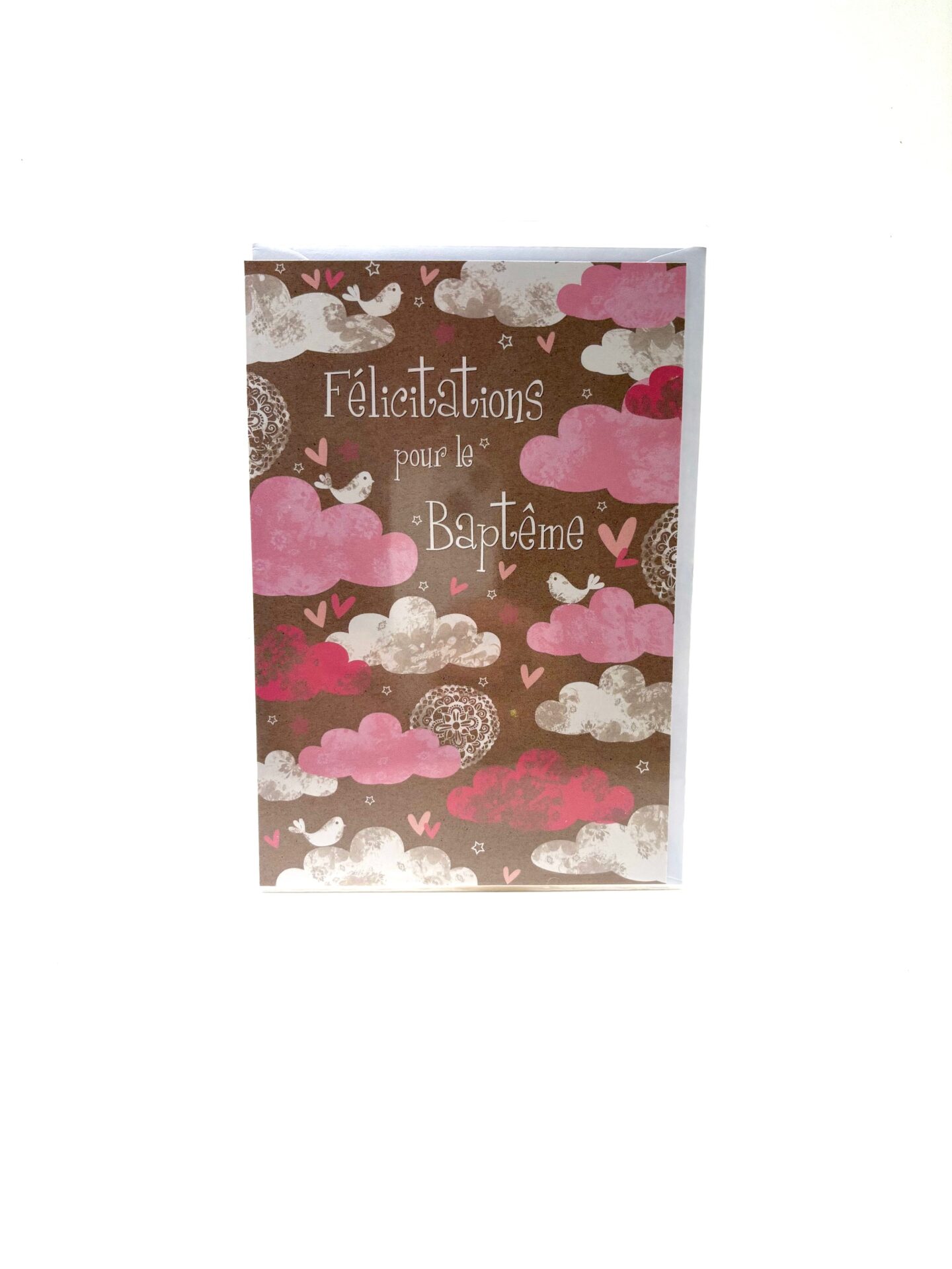 CARTE DOUBLE FELICITATIONS POUR LE BAPTEME NUAGES - Articles Religieux