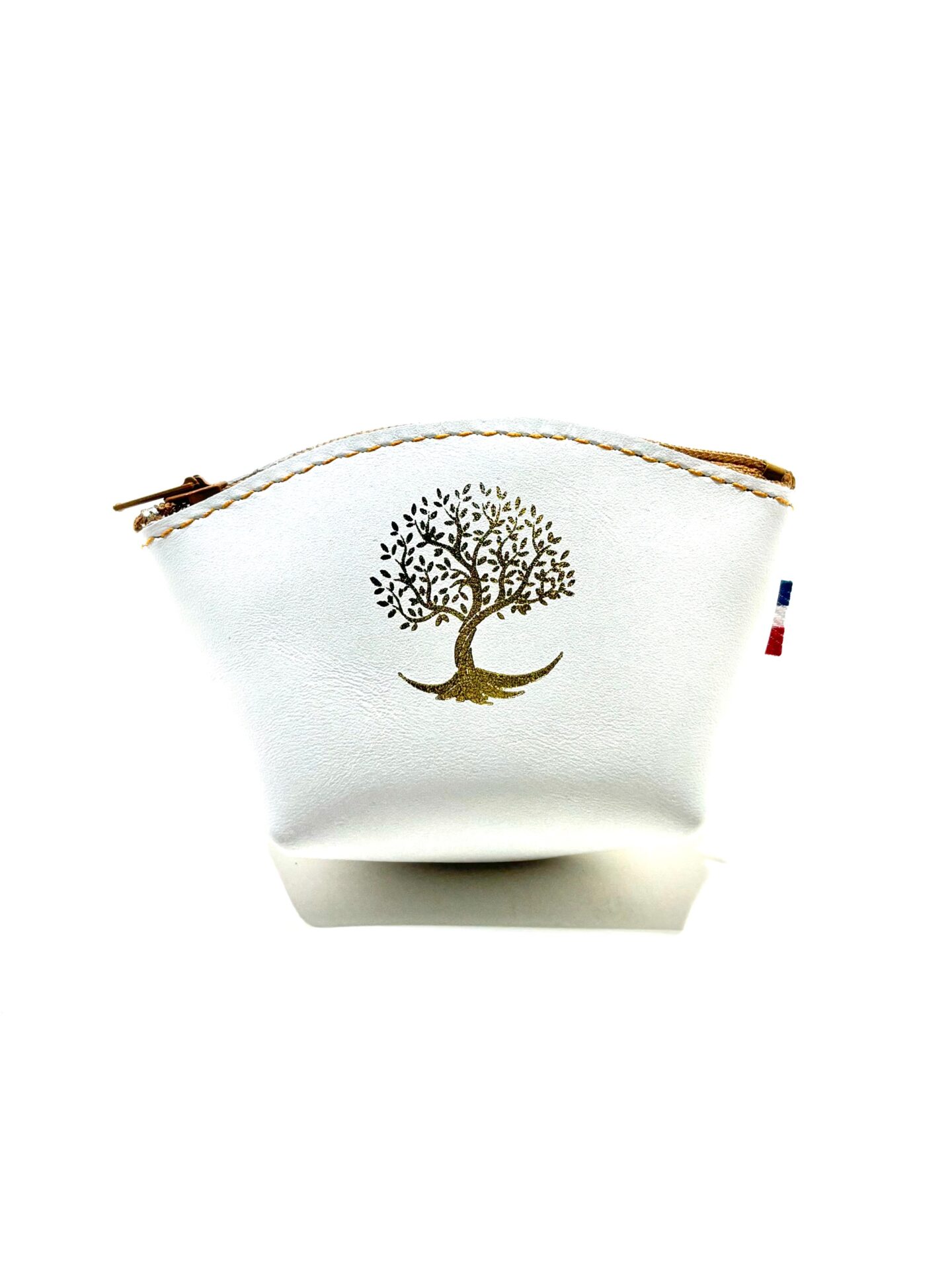 POCHETTE A CHAPELET CUIR BLANC ARBRE DE VIE FABRICATION FRANCAISE ...